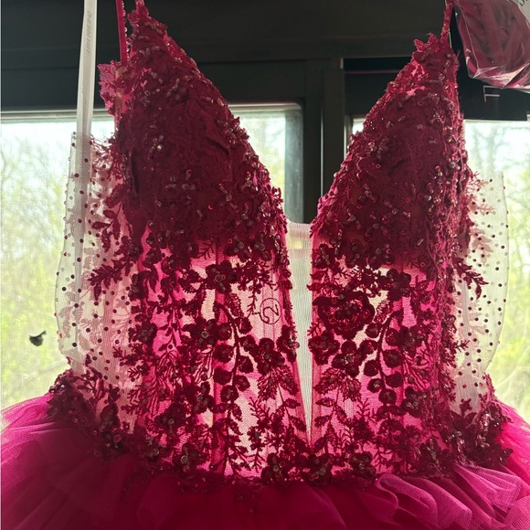 Sherri Hill | Dresses | Stunning Magenta Corset Back Ball Gown Prom ...